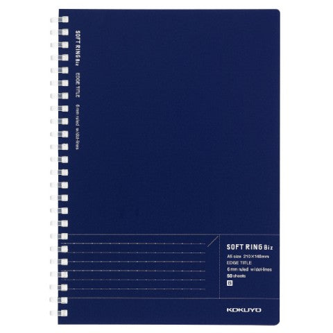 Kokuyo Soft Ring Notebook Biz A5 Dotted Line Navy - 50 Sheets – Write Love